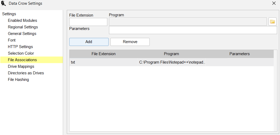 Configuring Data Crow - Data Crow